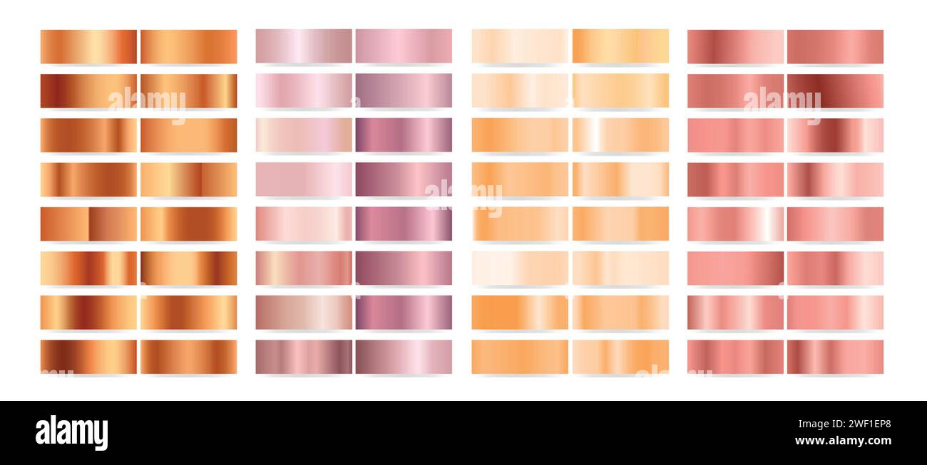 Collection of golden metallic gradient. Brilliant plates with gold ...