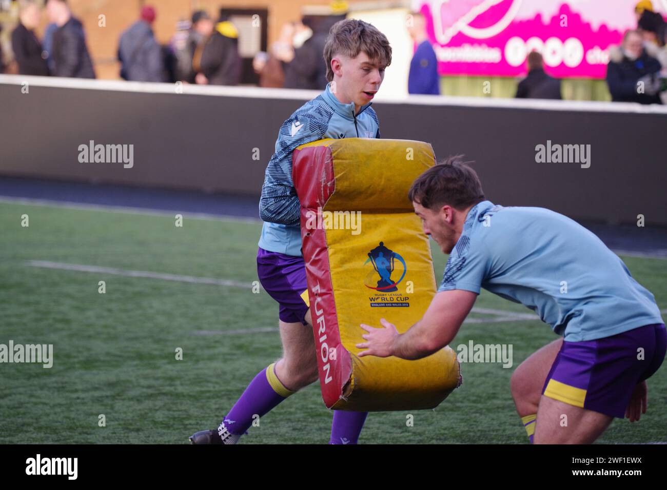 Newcastle upon Tyne, 27 January 2024. Newcastle Thunder warming up ...