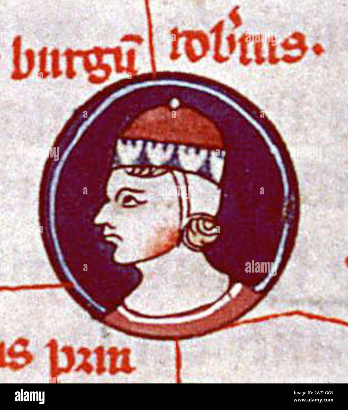 Arbor genealogiae regum Francorum - Besançon ms854 f8 Robert le Fort ...