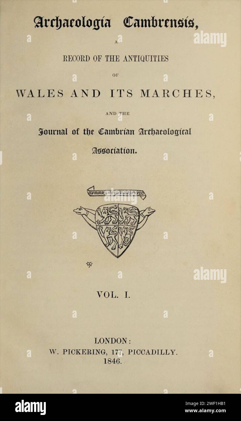 Archaeologia Cambrensis Vol I 1846 cover page Stock Photo - Alamy