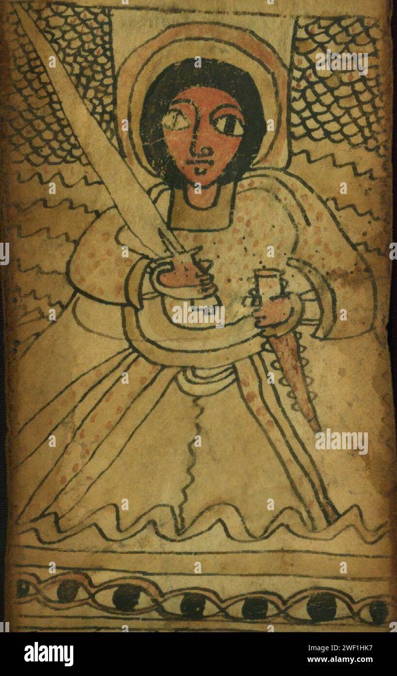 Archangel Phanuel, Ethiopian scroll Stock Photo - Alamy