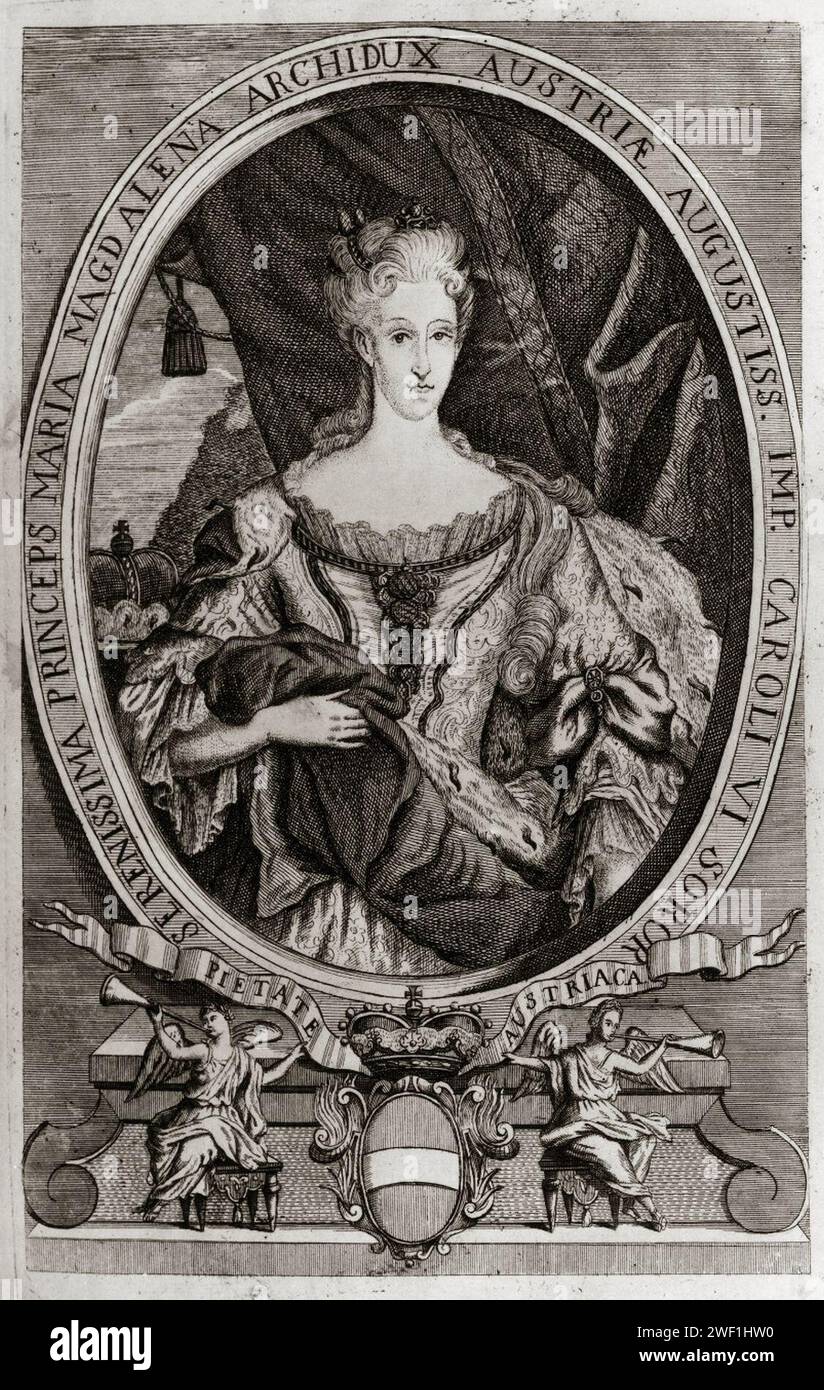 Archduchess Maria Magdalena of Austria, engraving Stock Photo - Alamy
