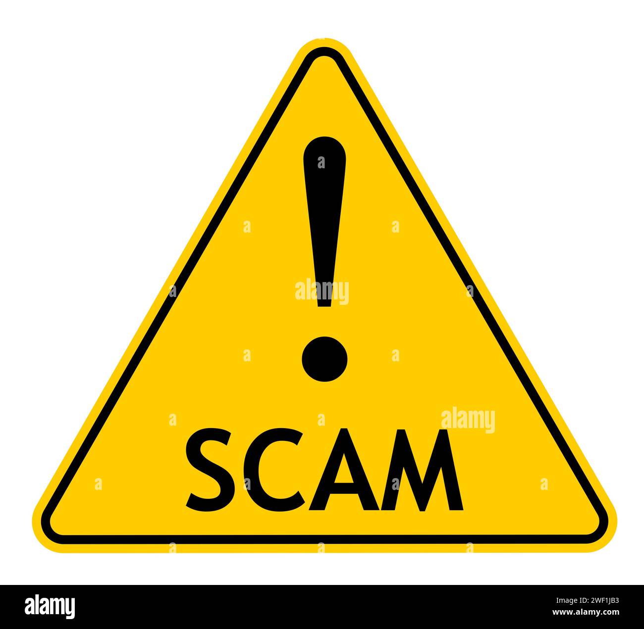 Vector illustration of yellow triangle warning sign with exclamation ...