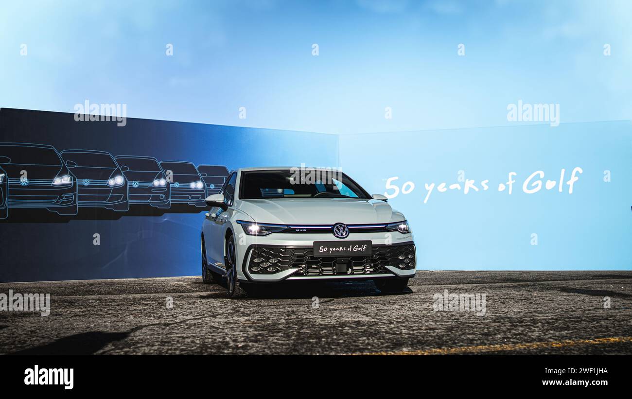 Brand new Volkswagen Golf 8 GTE posing and shows himself at the ...
