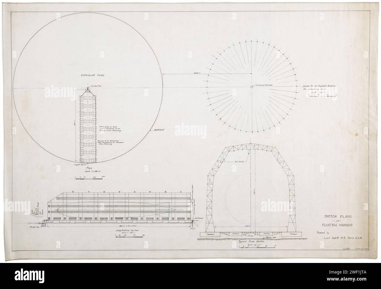 Architectural Drawing for a Floating Airship Hangar Stock Photo - Alamy