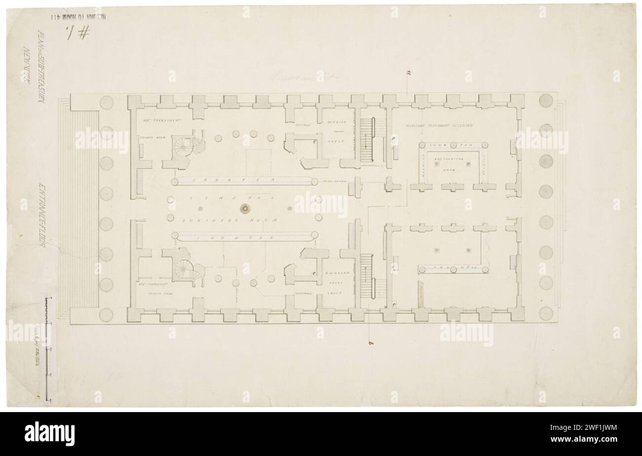 Architectural Drawing of the Sub-Treasury Building's Ground Floor in ...