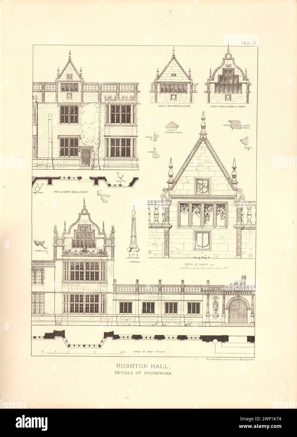 Architecture of the renaissance in England Plate 52 Rushton Hall ...