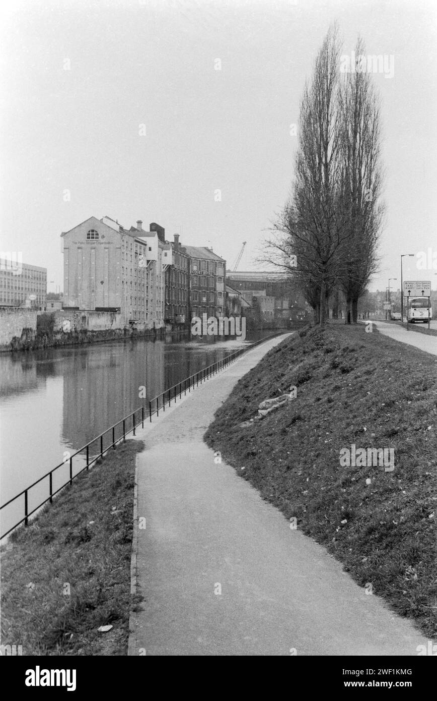 Former warehouses on Lower Bristol Road, reflected in the River Avon ...