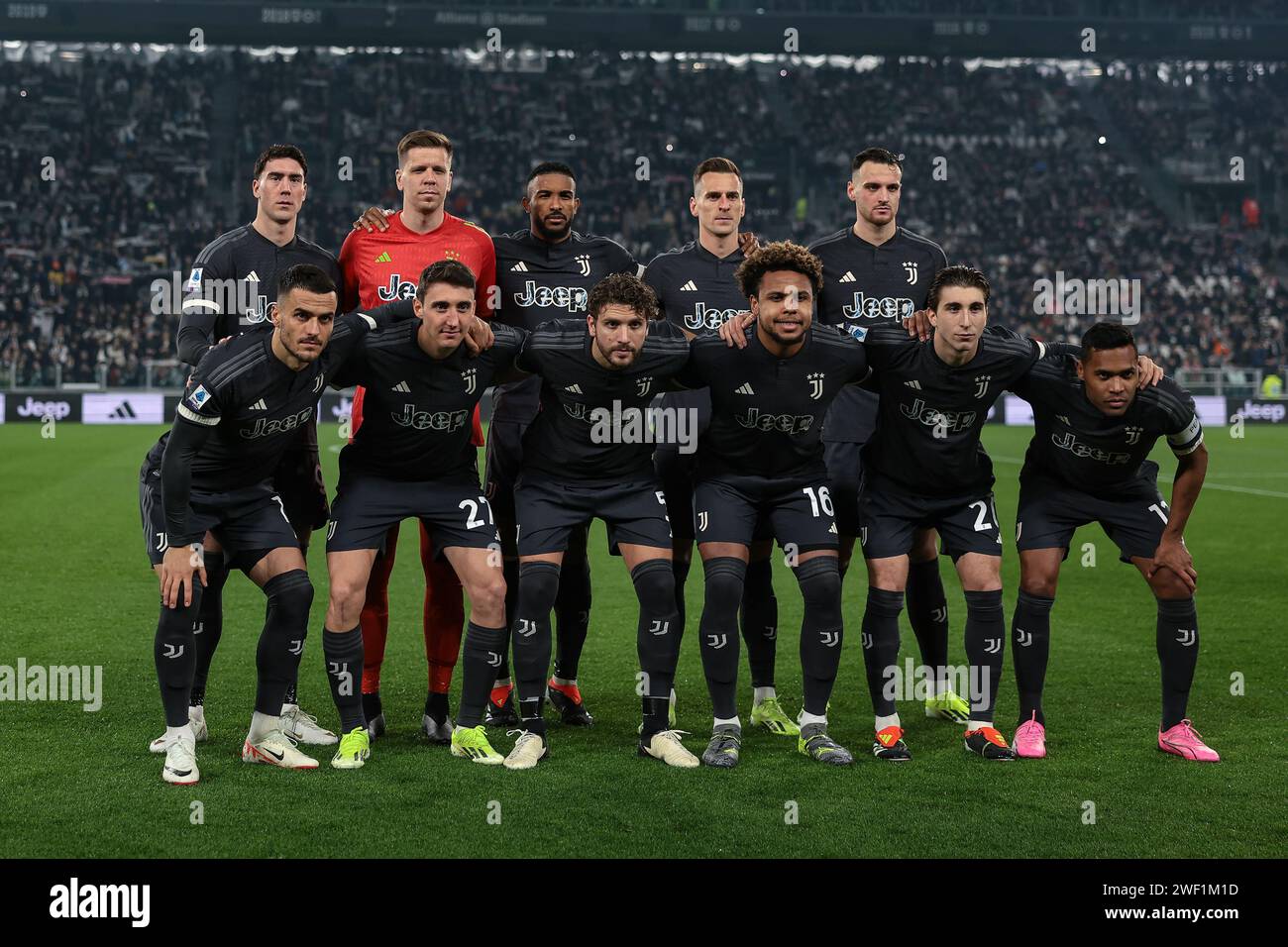 Turin, Italy. 27th Jan, 2024. The Juventus starting eleven line up for ...
