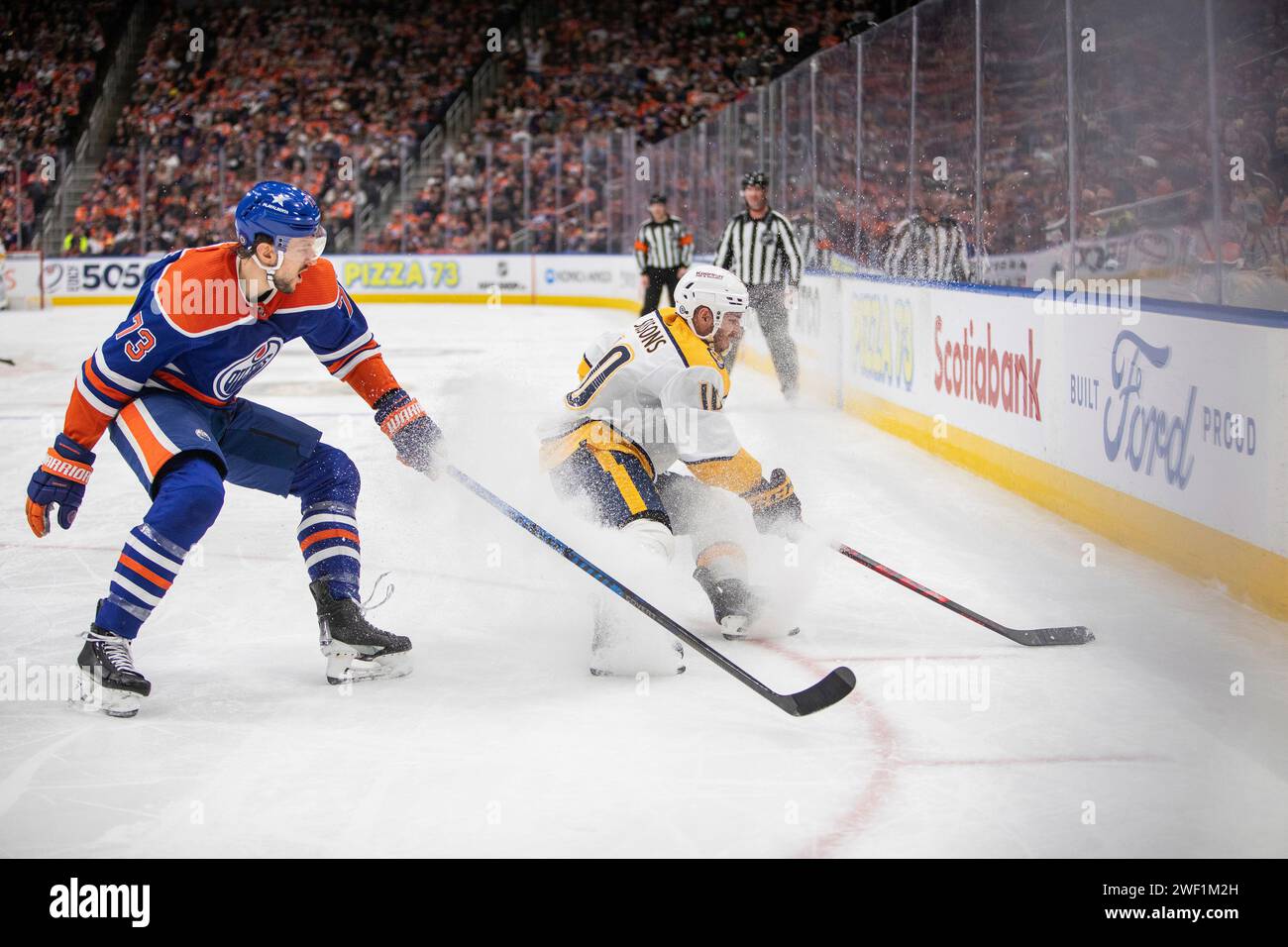 Nashville Predators' Colton Sissons (10) battles Edmonton Oilers ...