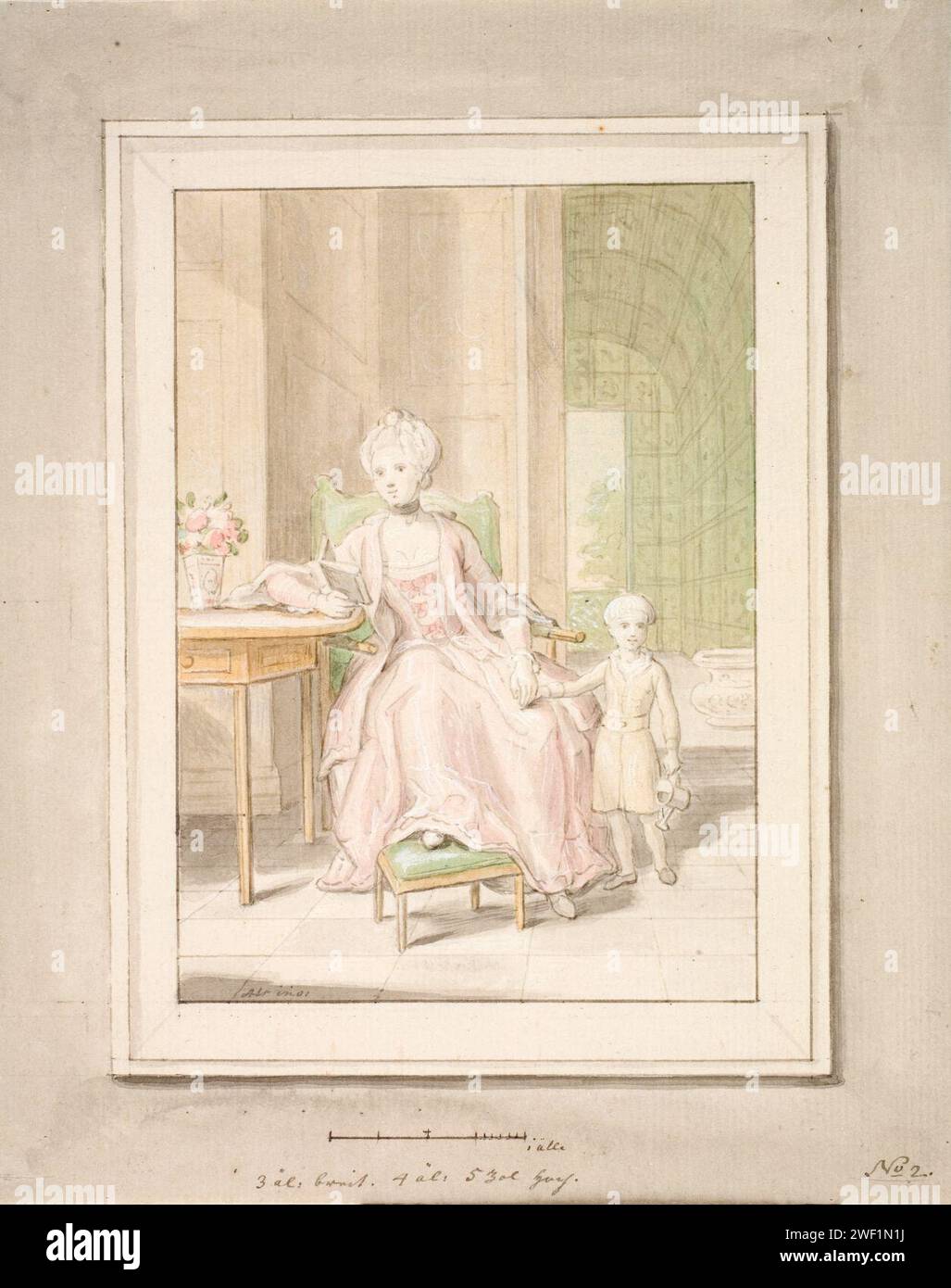 Peder Als - Dronning Caroline Mathilde med kronprins Frederik - 1771 ...