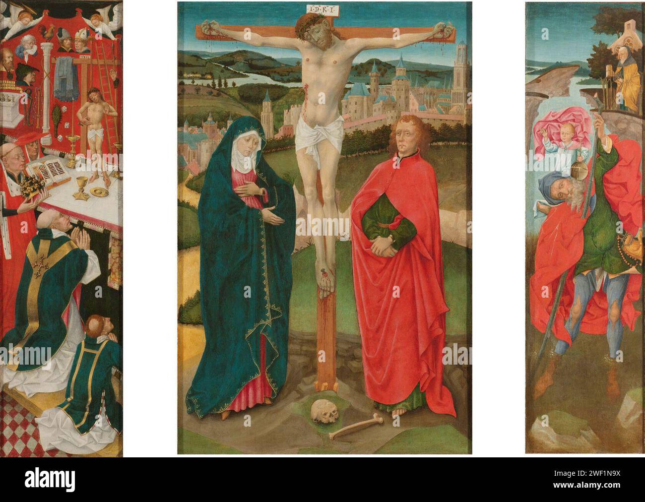 Triptych with the Crucifixion Utrecht school Stock Photo - Alamy