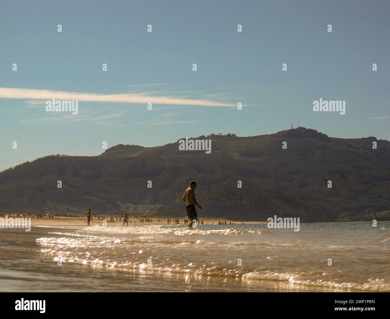 San Roman beach, Vicedo, Spain ; 08 08 2023 : a day in a Cantabrian ...