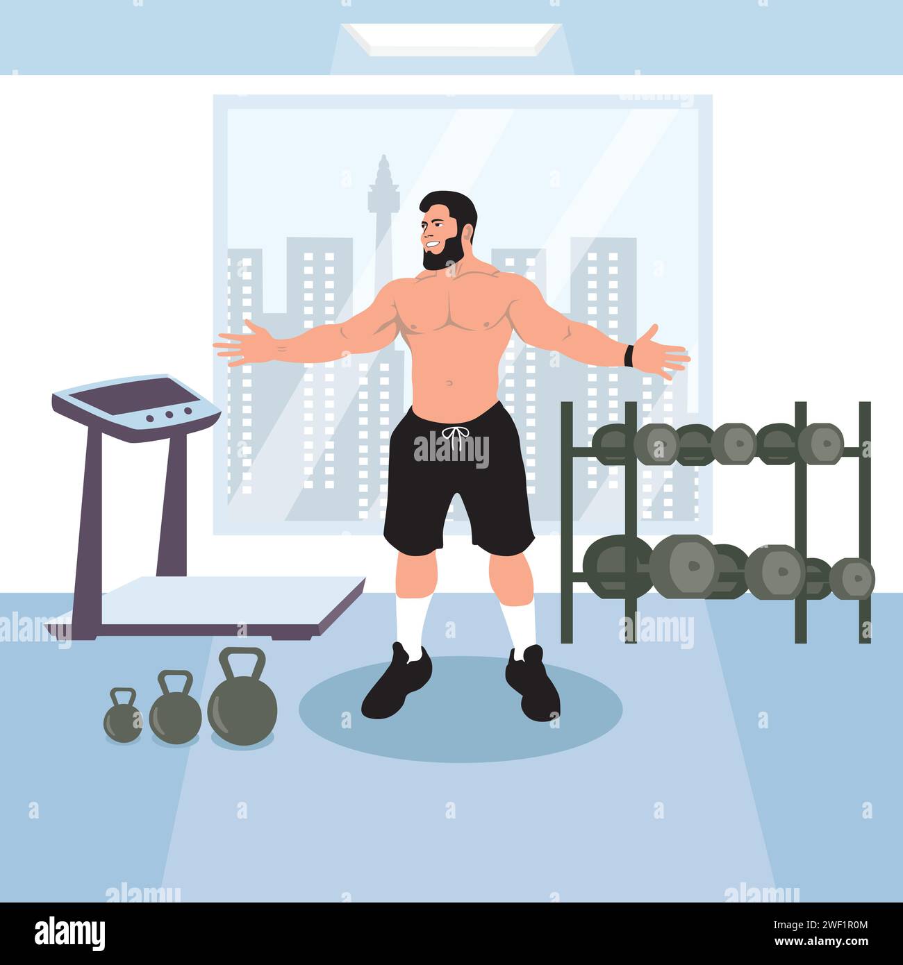 Cartoon muscle guy hi-res stock photography and images - Alamy