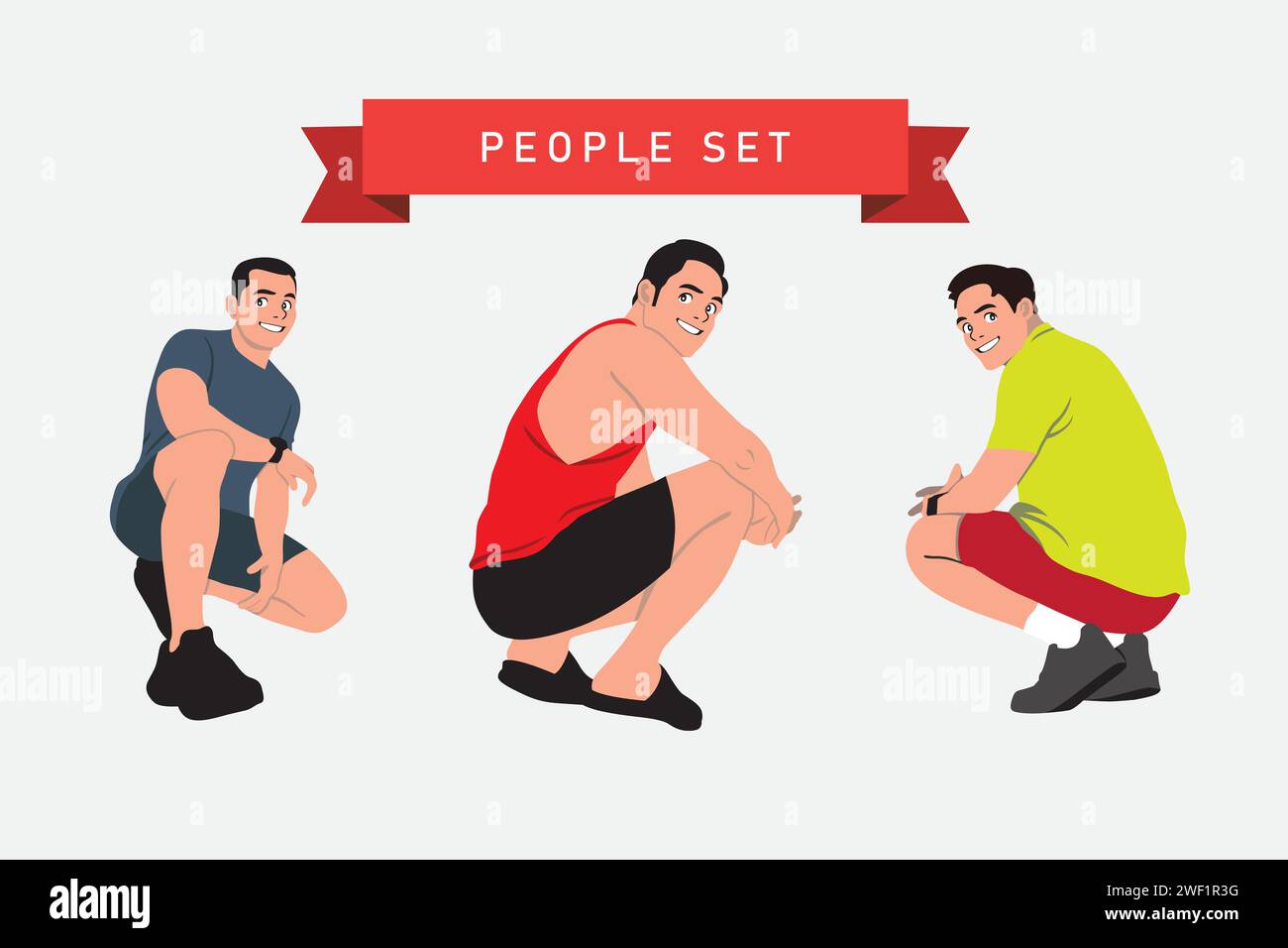 Full length short and squat Stock Vector Images - Alamy