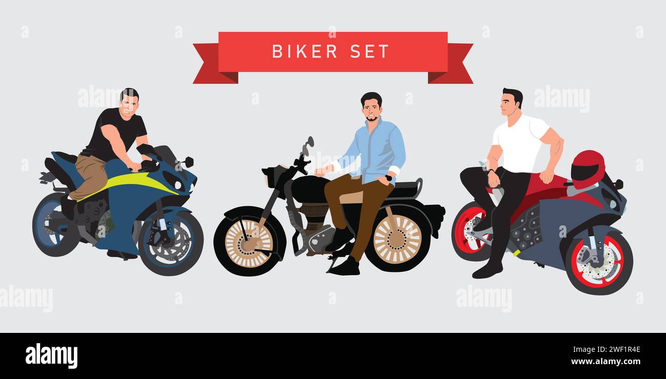 Bikers motorcycles motorcyclists Stock Vector Images - Alamy