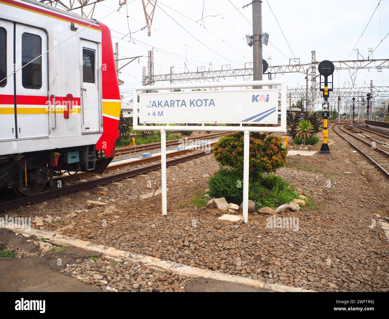 Jakarta, Indonesia - 14 January 2024: Commuter line, electric train PT ...