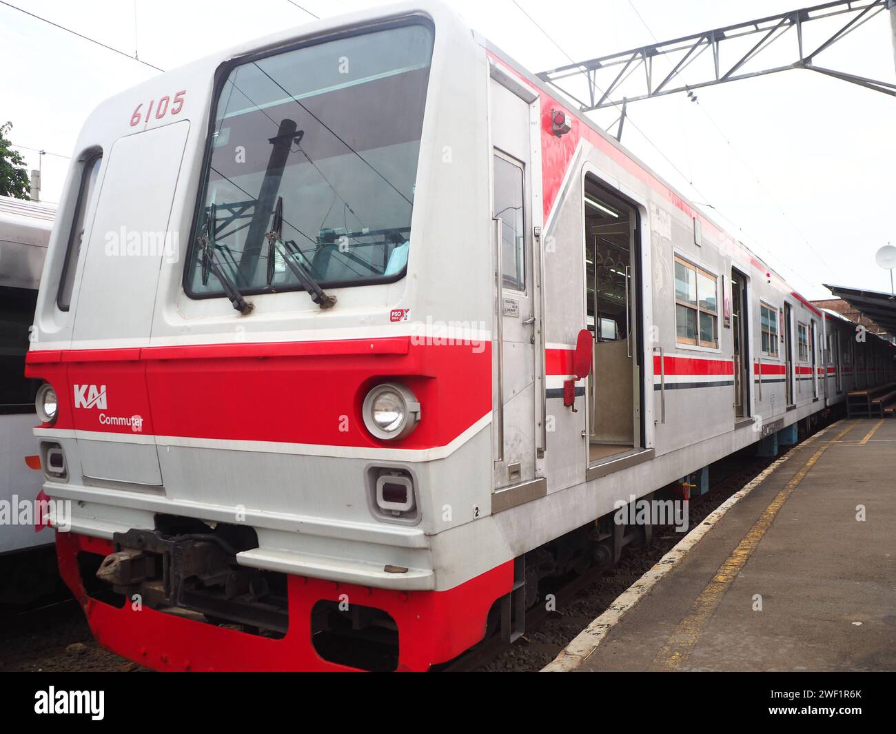 Jakarta, Indonesia - 14 January 2024: Commuter line, electric train PT ...