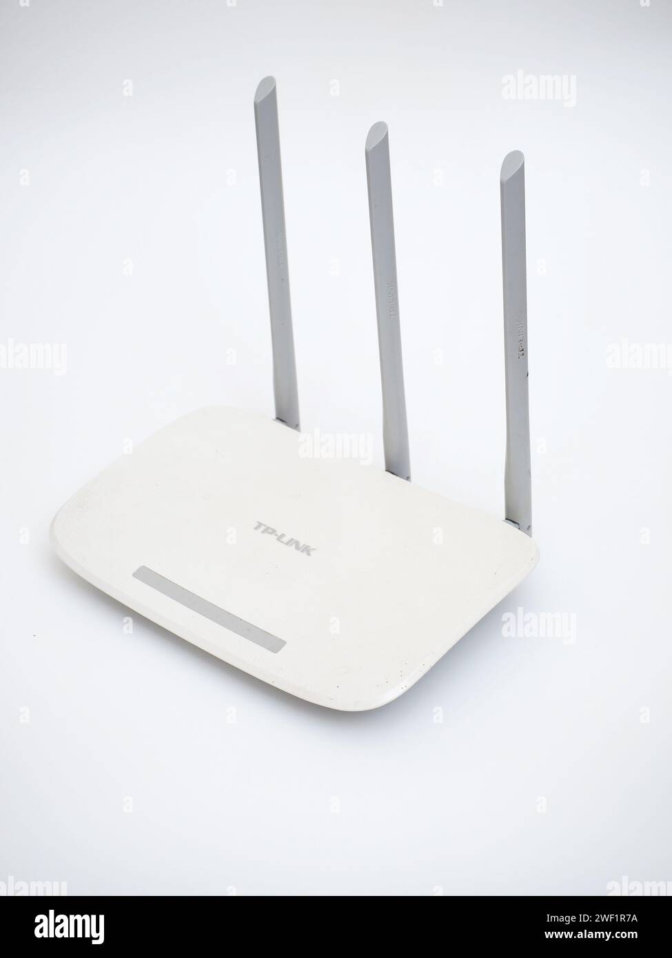 TP link router for wifi and internet connection network, isolated white ...
