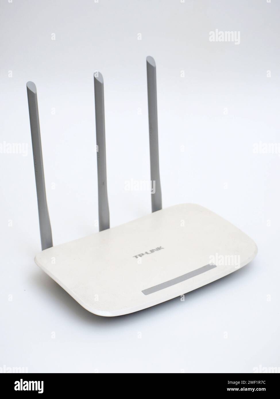 TP link router for wifi and internet connection network, isolated white ...