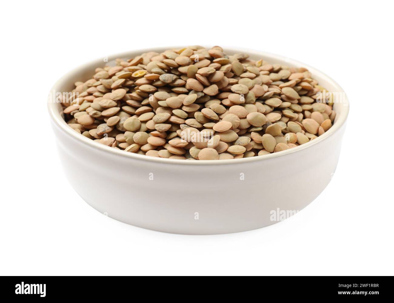 Raw lentils in bowl isolated on white Stock Photo - Alamy