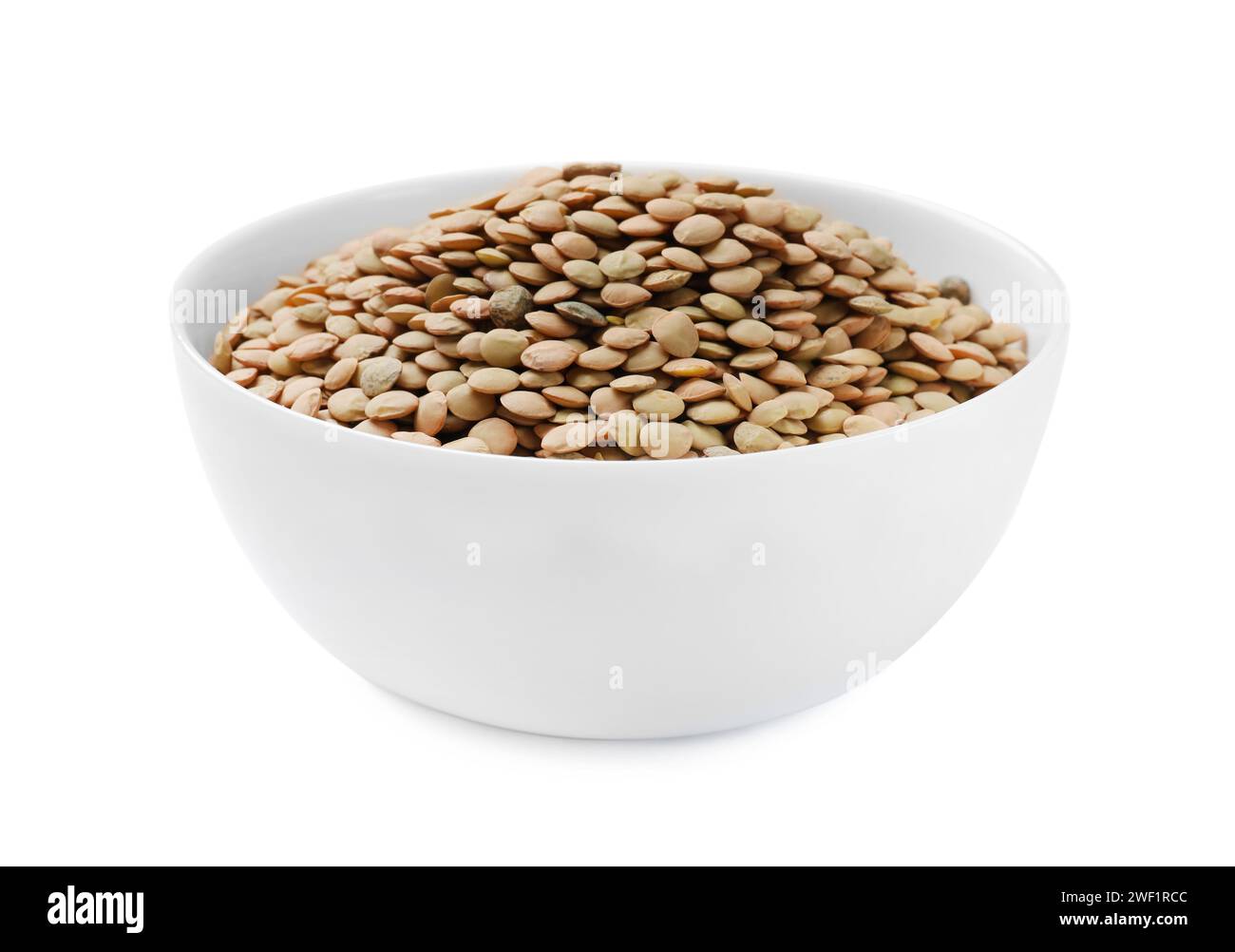Raw lentils in bowl isolated on white Stock Photo - Alamy