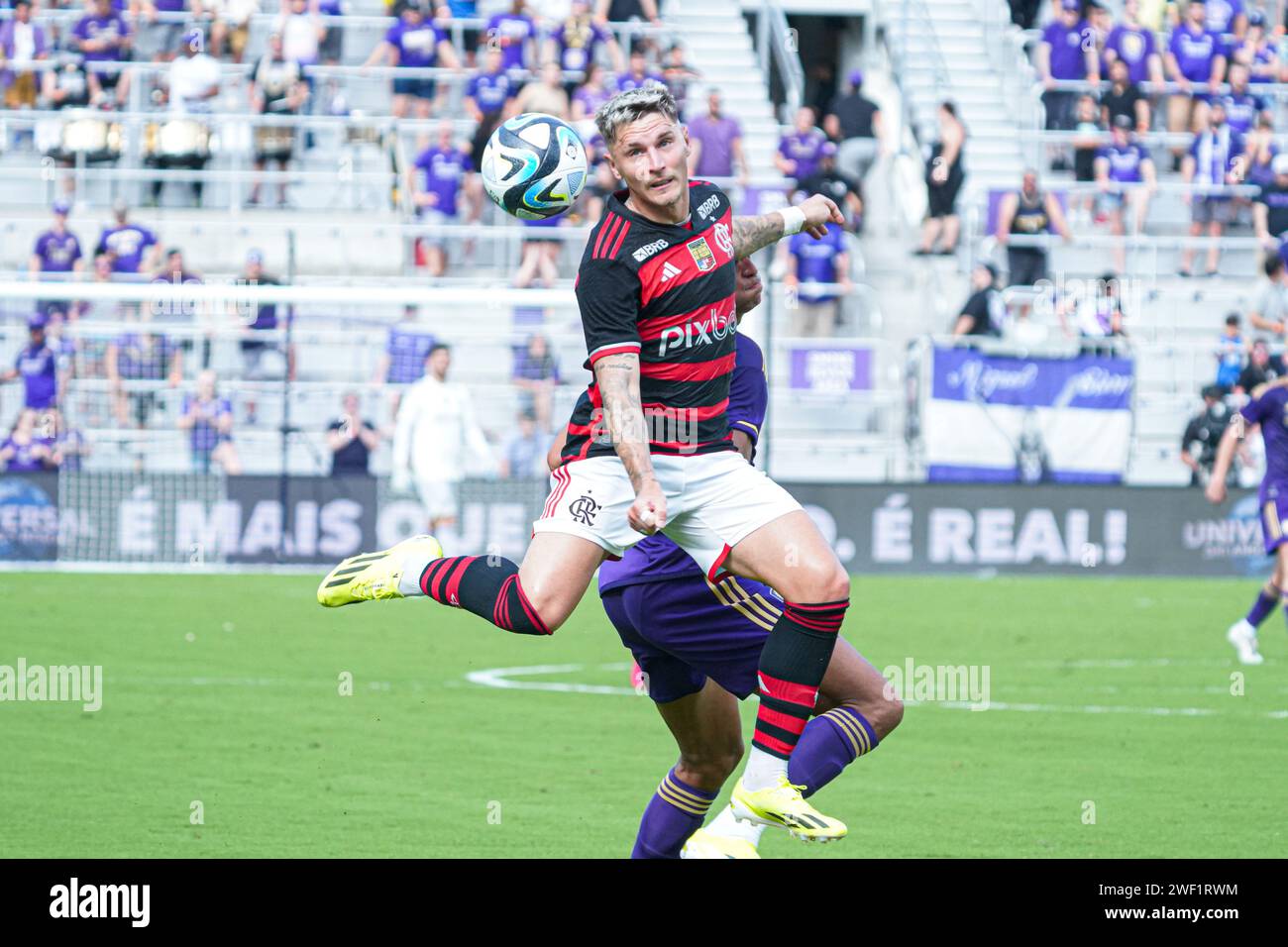 Orlando, Florida, USA, April 29, 2023, Flamengo player Guillermo Varela ...