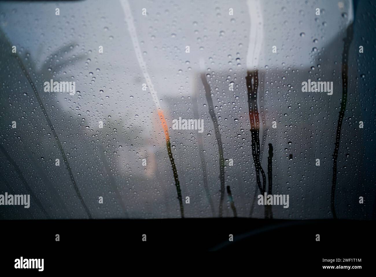 close-up view of sweaty car with dew all over windshield Stock Photo ...