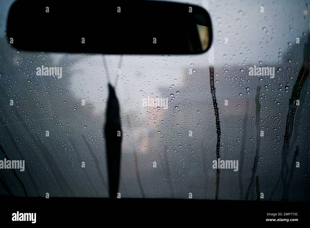 close-up view of sweaty car with dew all over windshield Stock Photo ...