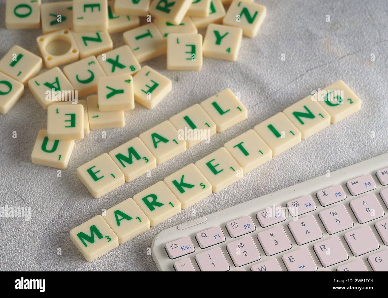 Scrabble letters spelling words Email Marketing Stock Photo - Alamy