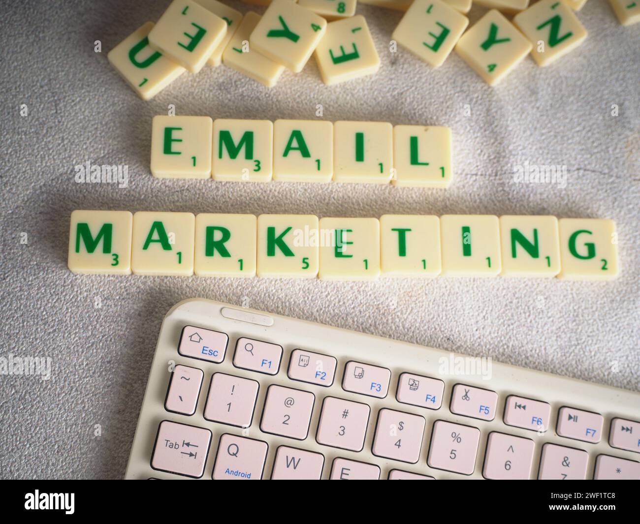 Scrabble letters spelling words Email Marketing Stock Photo - Alamy