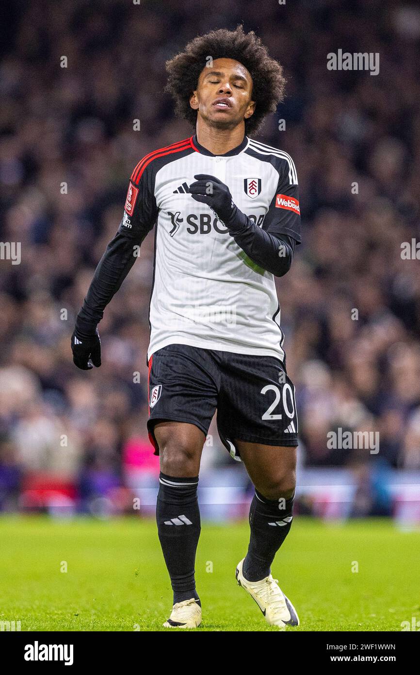 London, UK. 28th Jan, 2024. Willian of Fulham during the FA Cup 4th ...