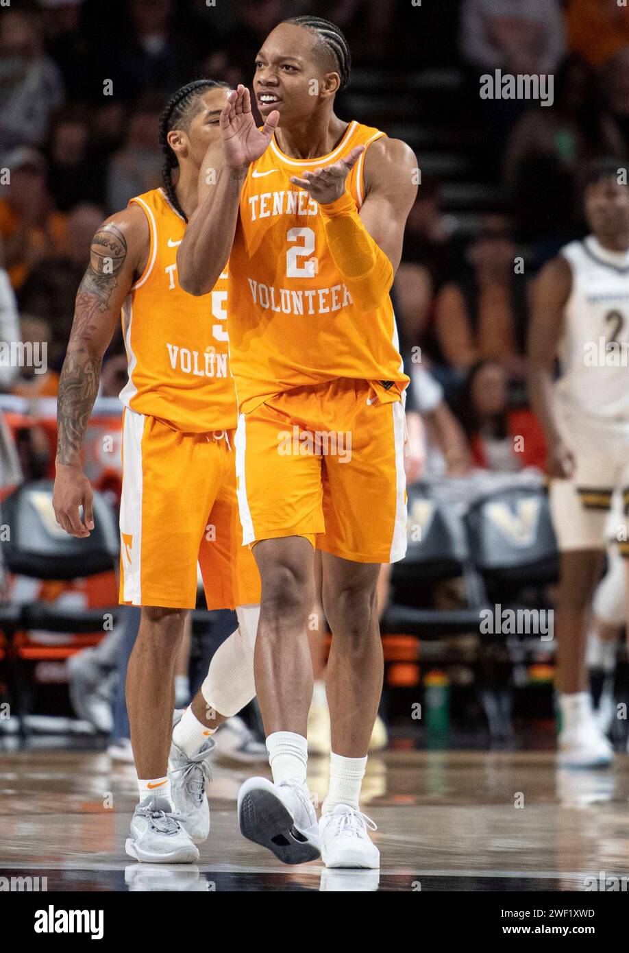 Nashville, Tennessee, USA. 27th Jan, 2024. Tennessee Volunteers guard ...