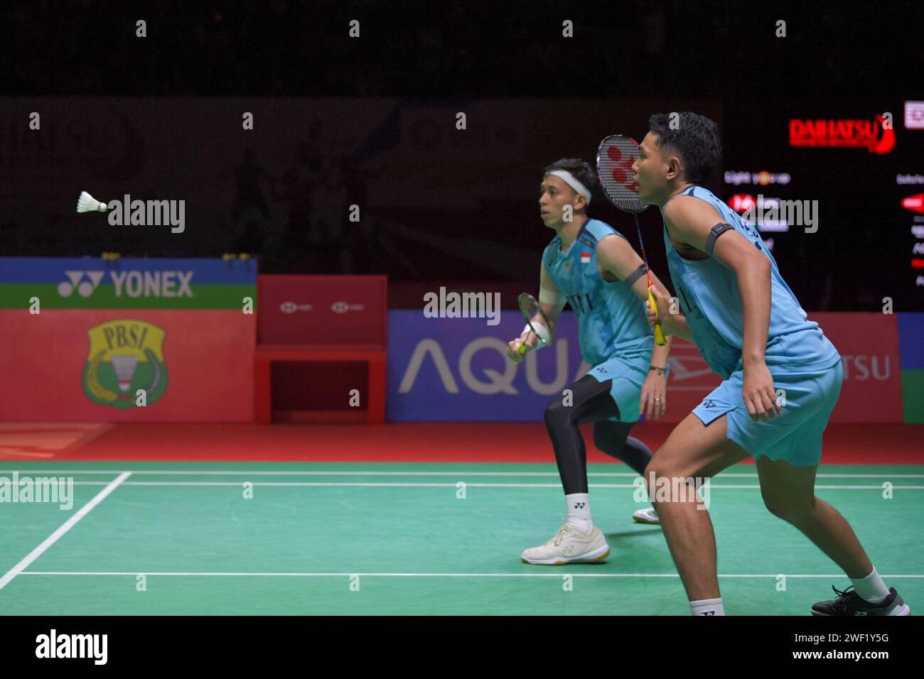 Jakarta, Indonesia. 27th Jan, 2024. Fajar Alfian (R)/Muhammad Rian ...