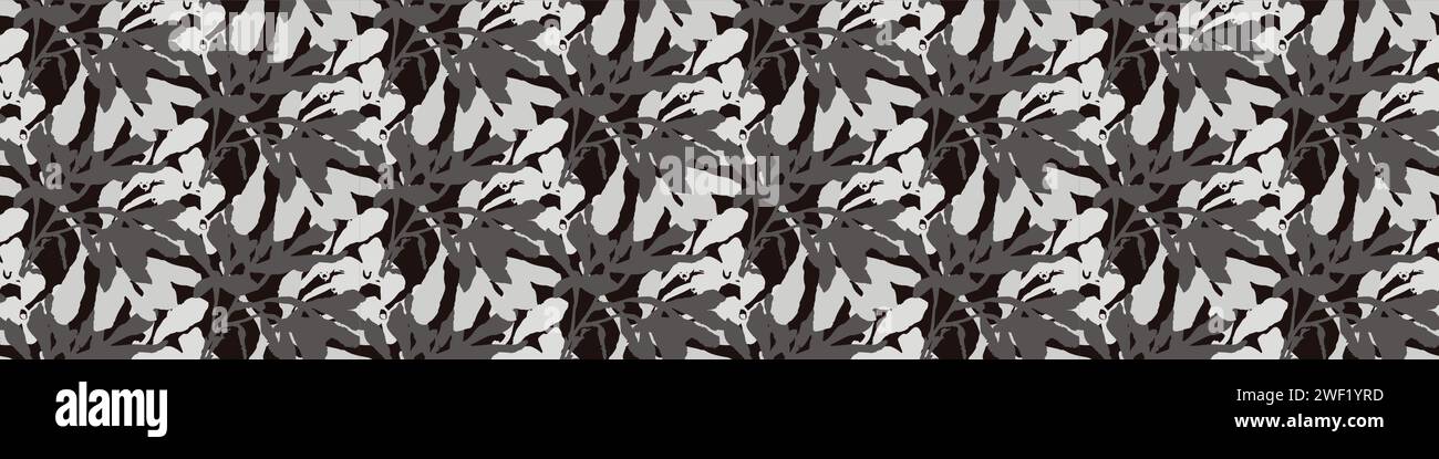 Masculine vector floral border with organic botanical shapes. Modern ...