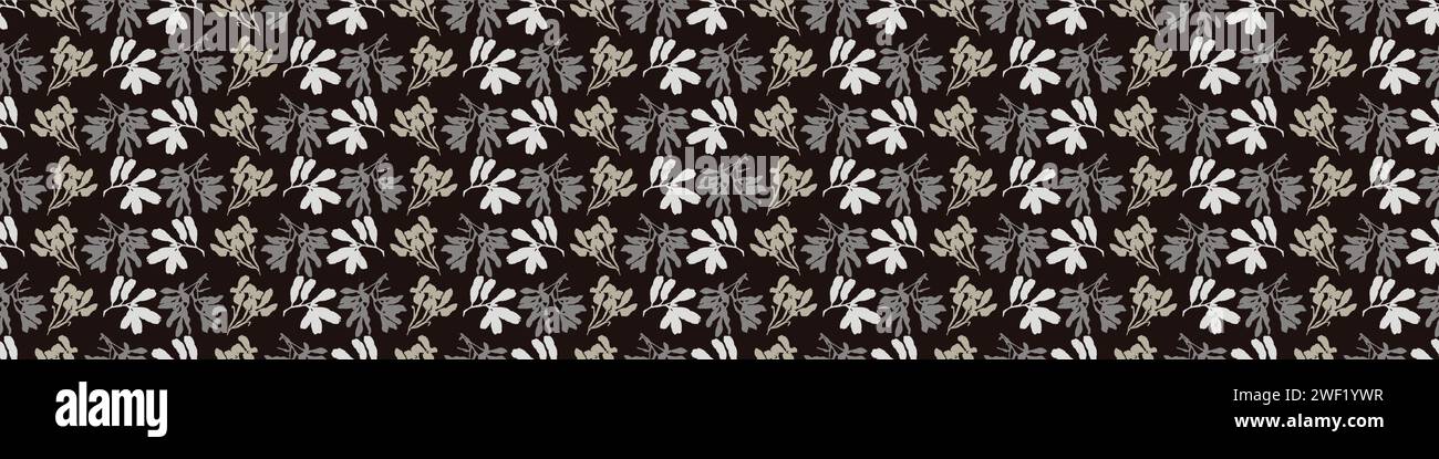Masculine vector floral border with organic botanical shapes. Modern ...