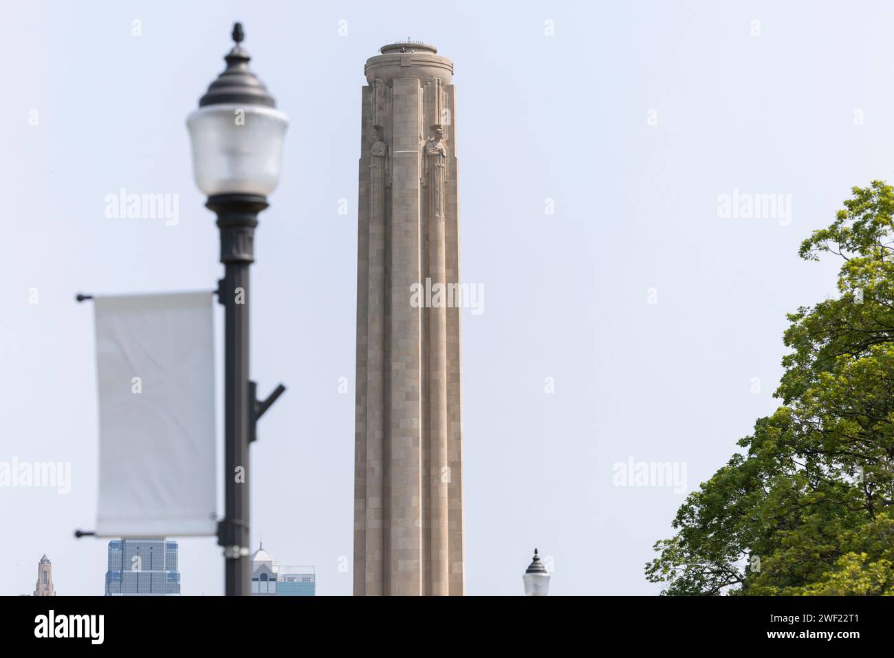 Morning view of the historic 1926 WWI War Memorial in downtown Kansas ...