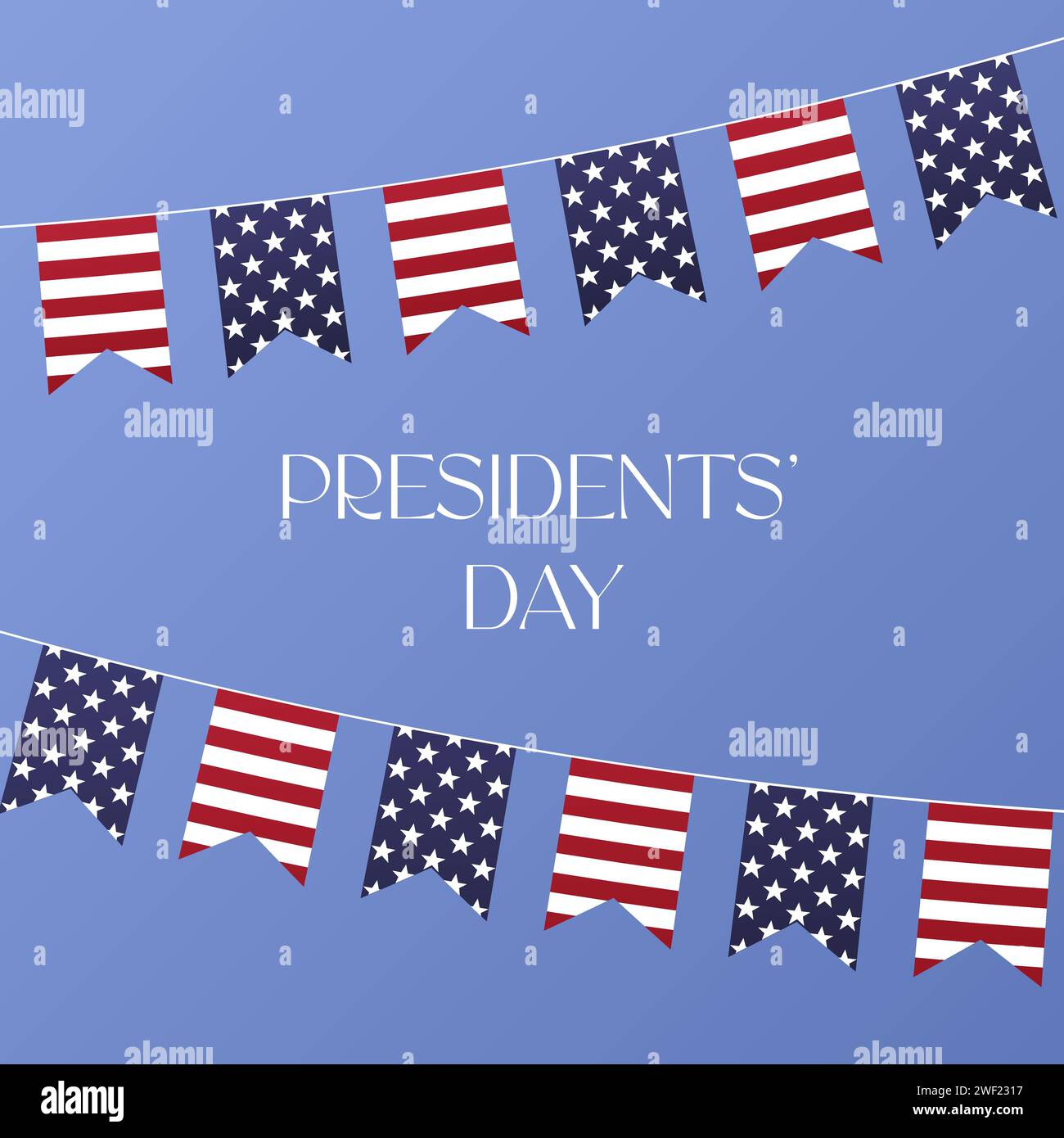 Presidents Day square poster. American flags background for social ...