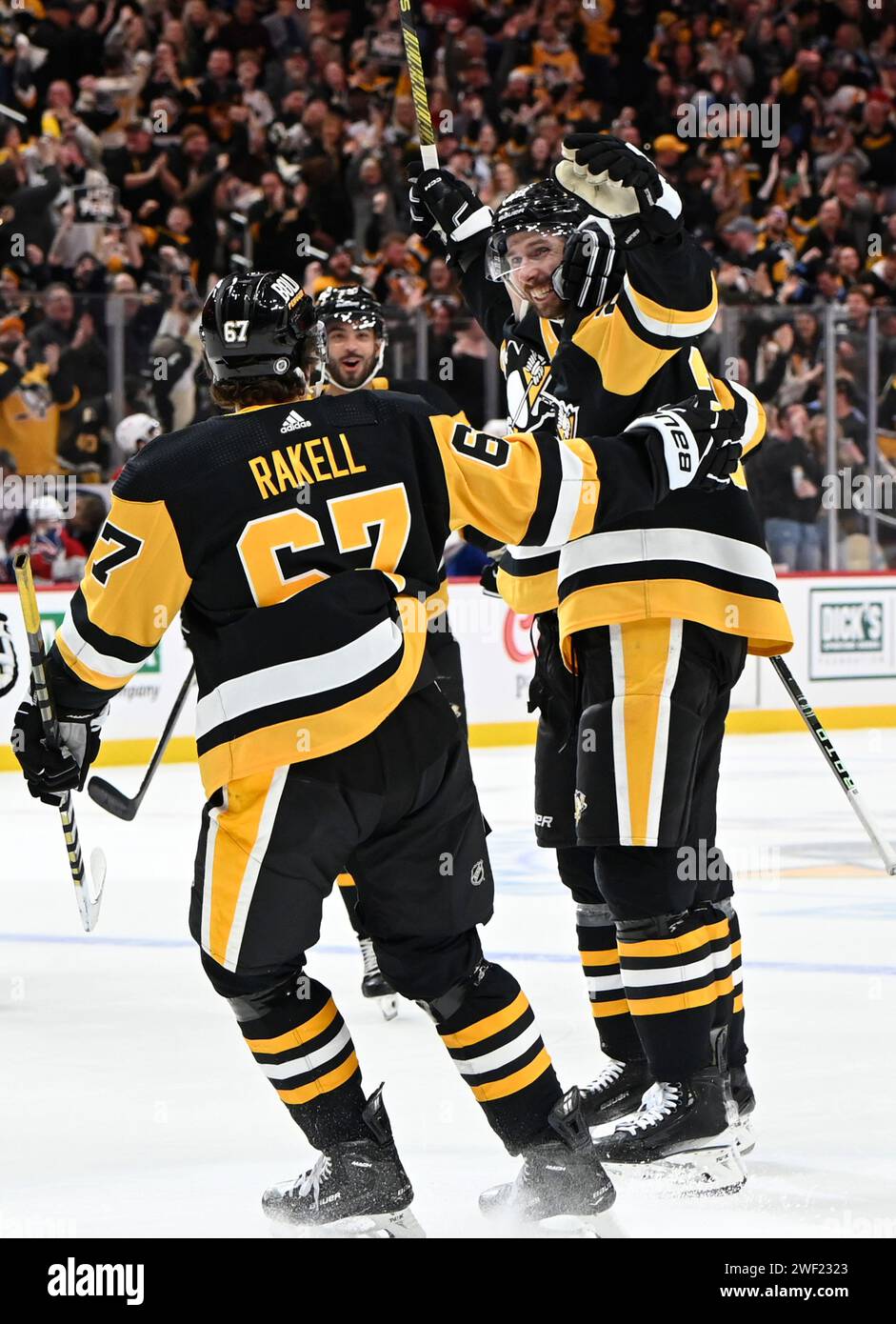 Pittsburgh Penguins defenseman Marcus Pettersson (28) on the far right ...