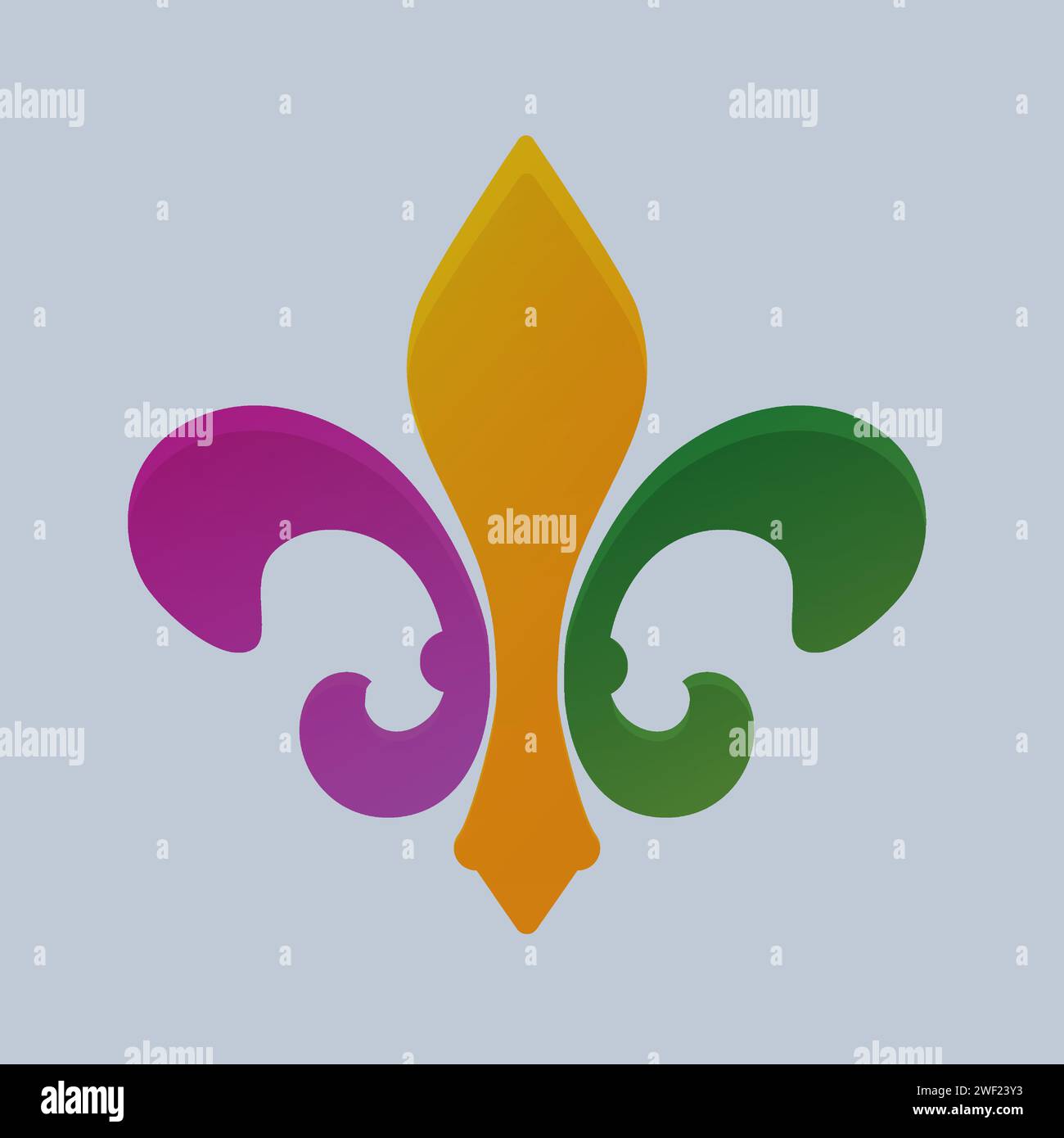 Mardi Gras Fleur De Lis icon Cartoon design element Vector illustration ...