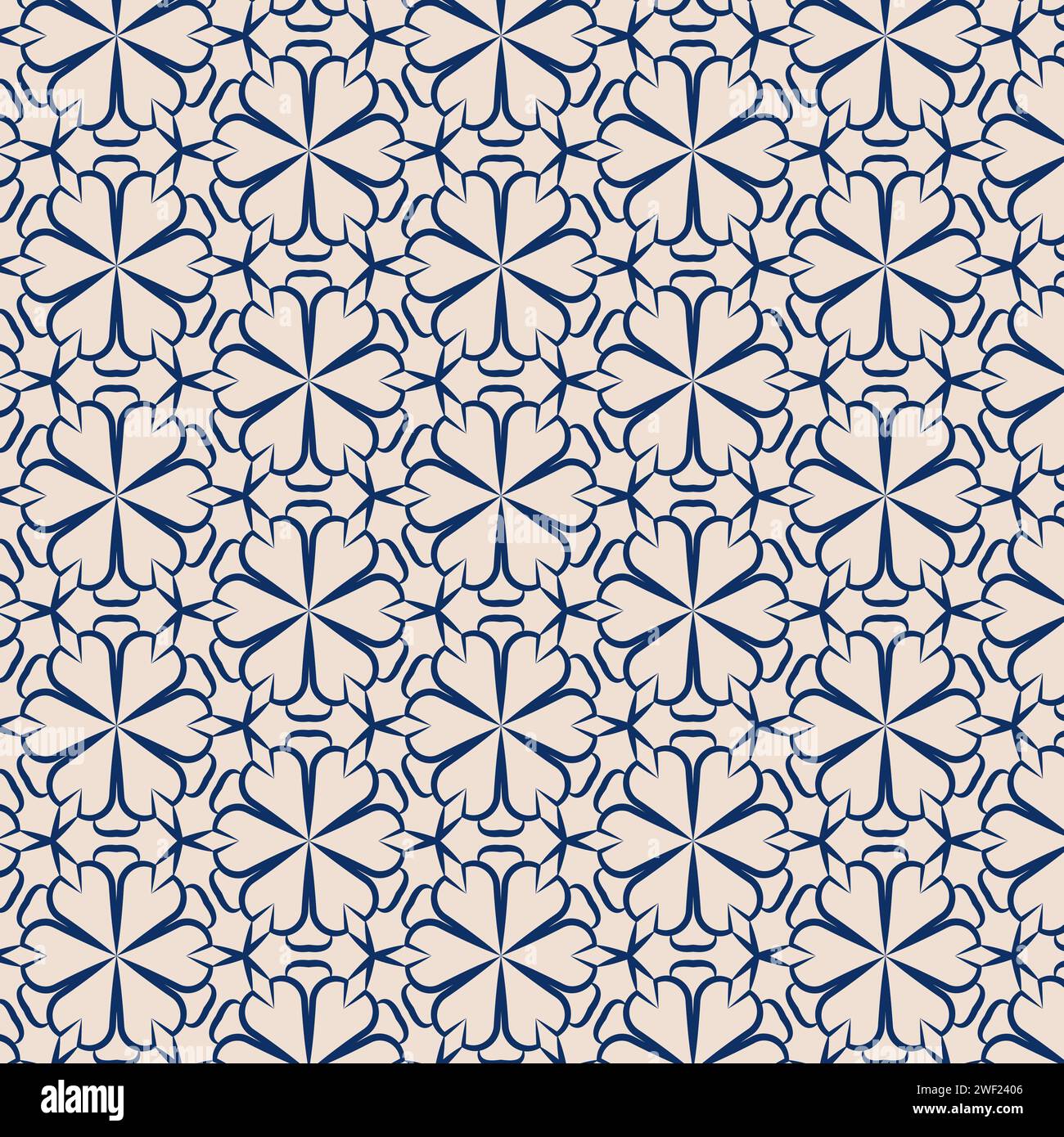 Line flowers seamless pattern on light background. Grid pattern Mosaic ...