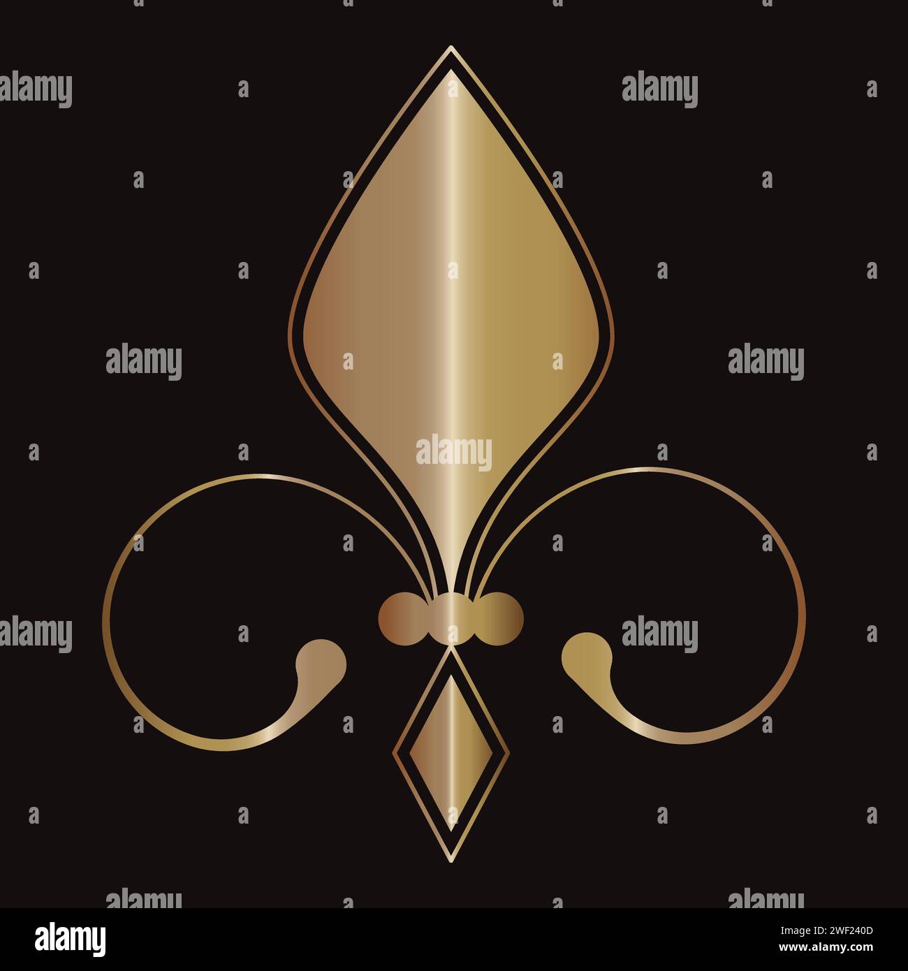 Fleur De Lis icon Royal French heraldic symbol Gold, metallic, outline ... Fleur De Lis icon Royal French heraldic symbol Gold, metallic, outline ...