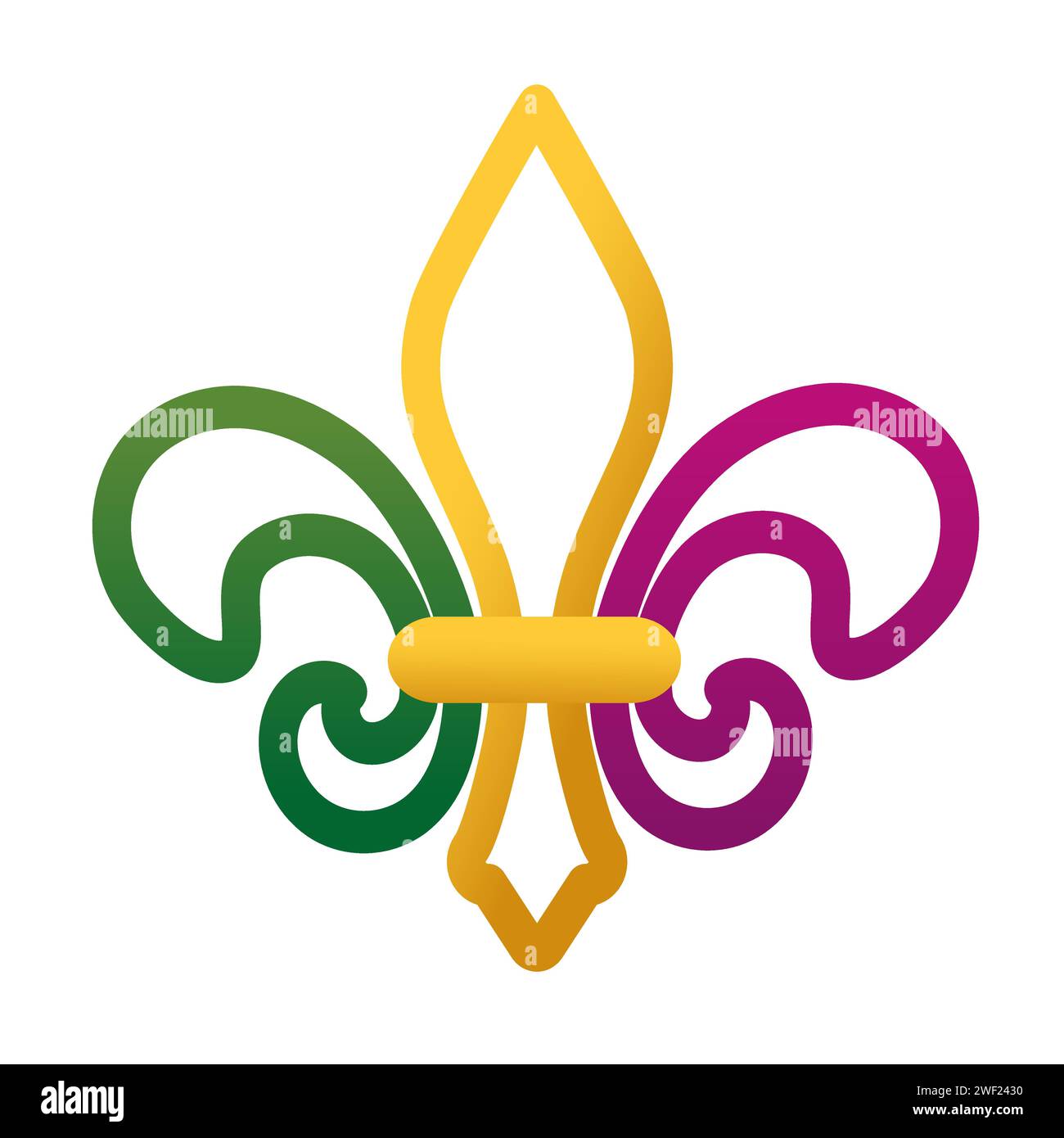Mardi Gras Fleur De Lis icon Colorful line Design element Vector ...