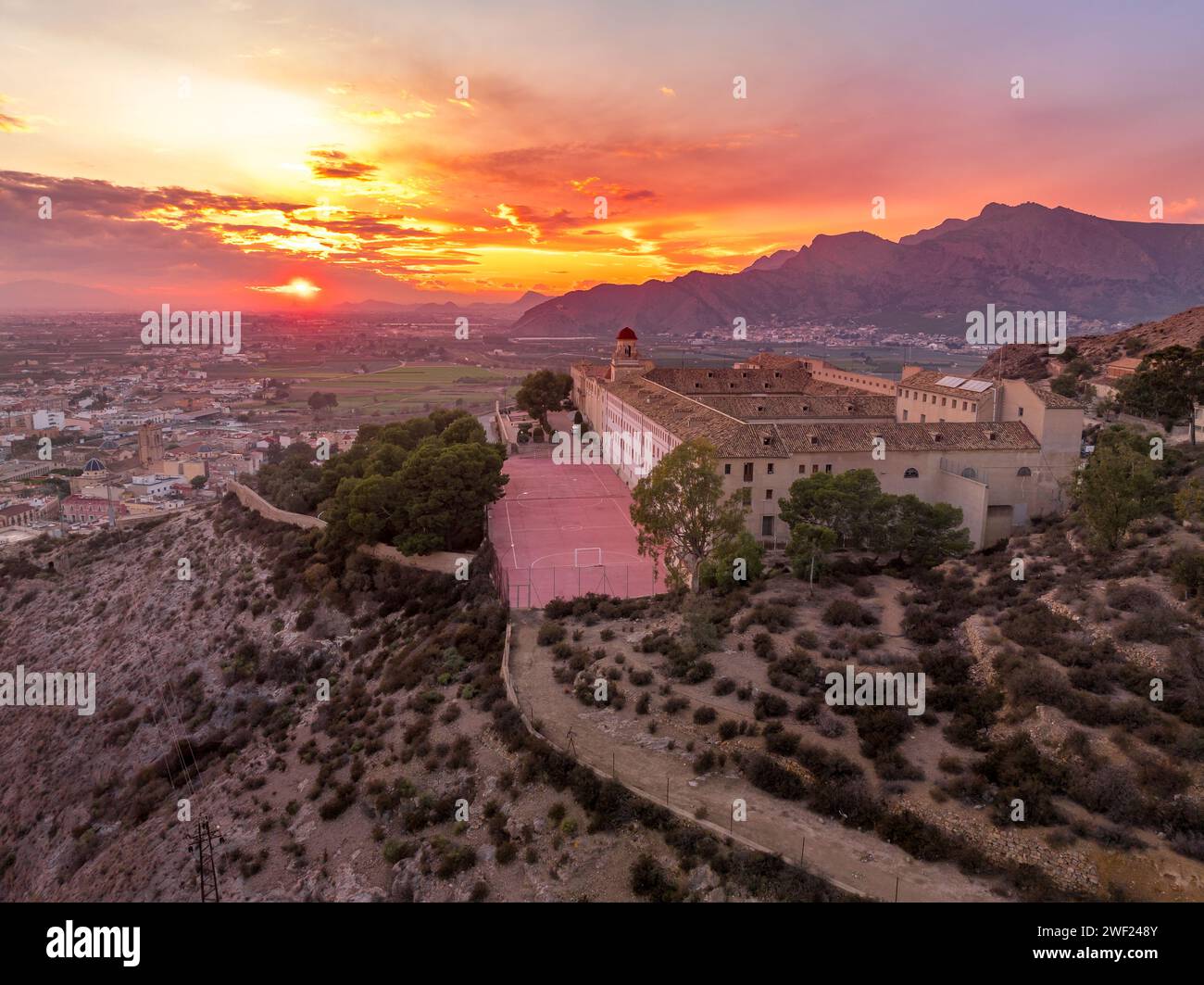 Aerial view of Orihuela in Murcia province Spain medieval town with ...