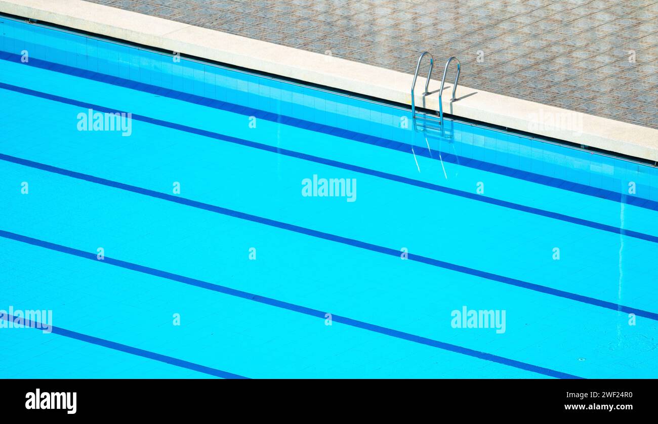 Top view swimming pool magnificent swimming pool comes into view, blue ...