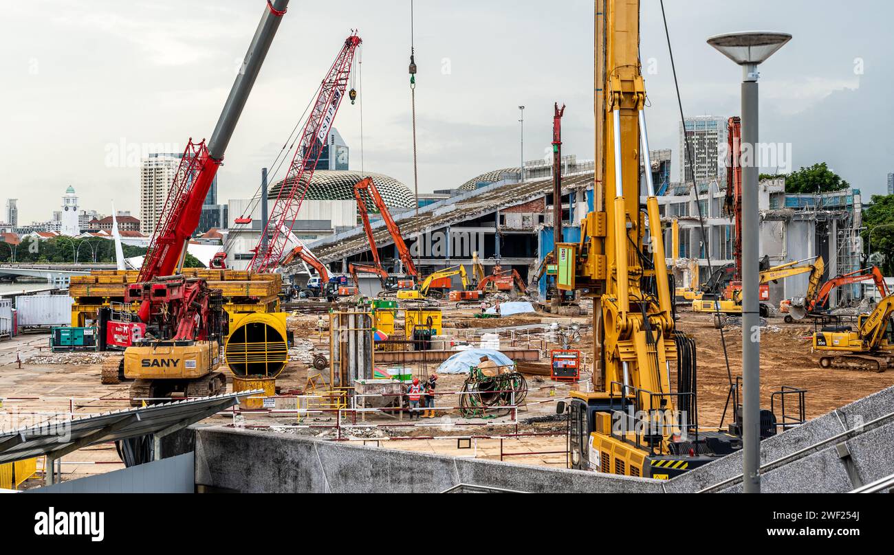 Singapore, 24 January 2024: Marina Bay construction site in Singapore ...
