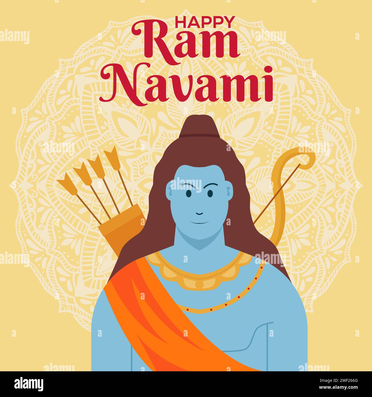 happy ram navami festival illustration in flat design style Stock ...