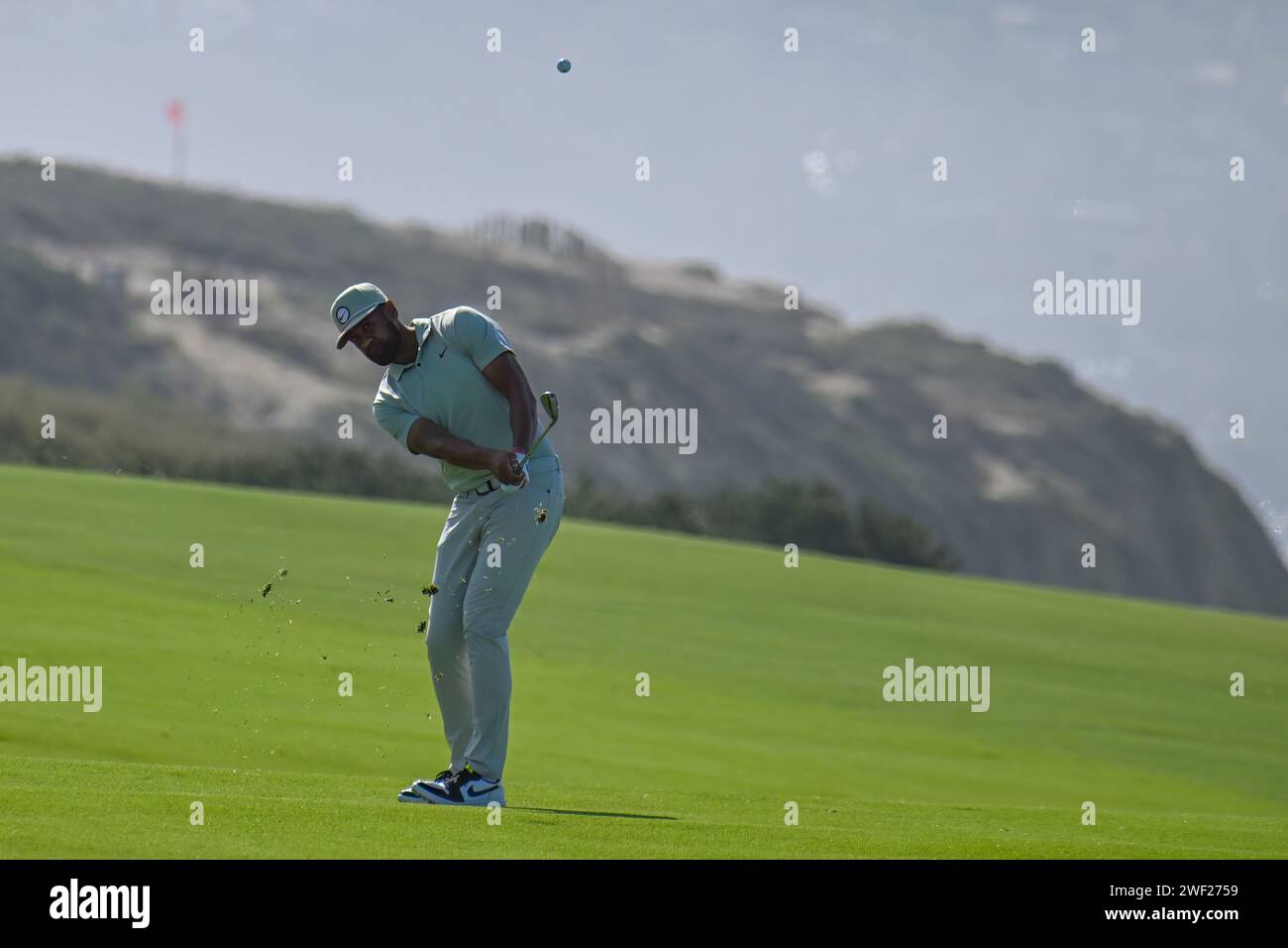 San Diego, California, USA. 27th Jan, 2024. Tony Finau hits from the ...