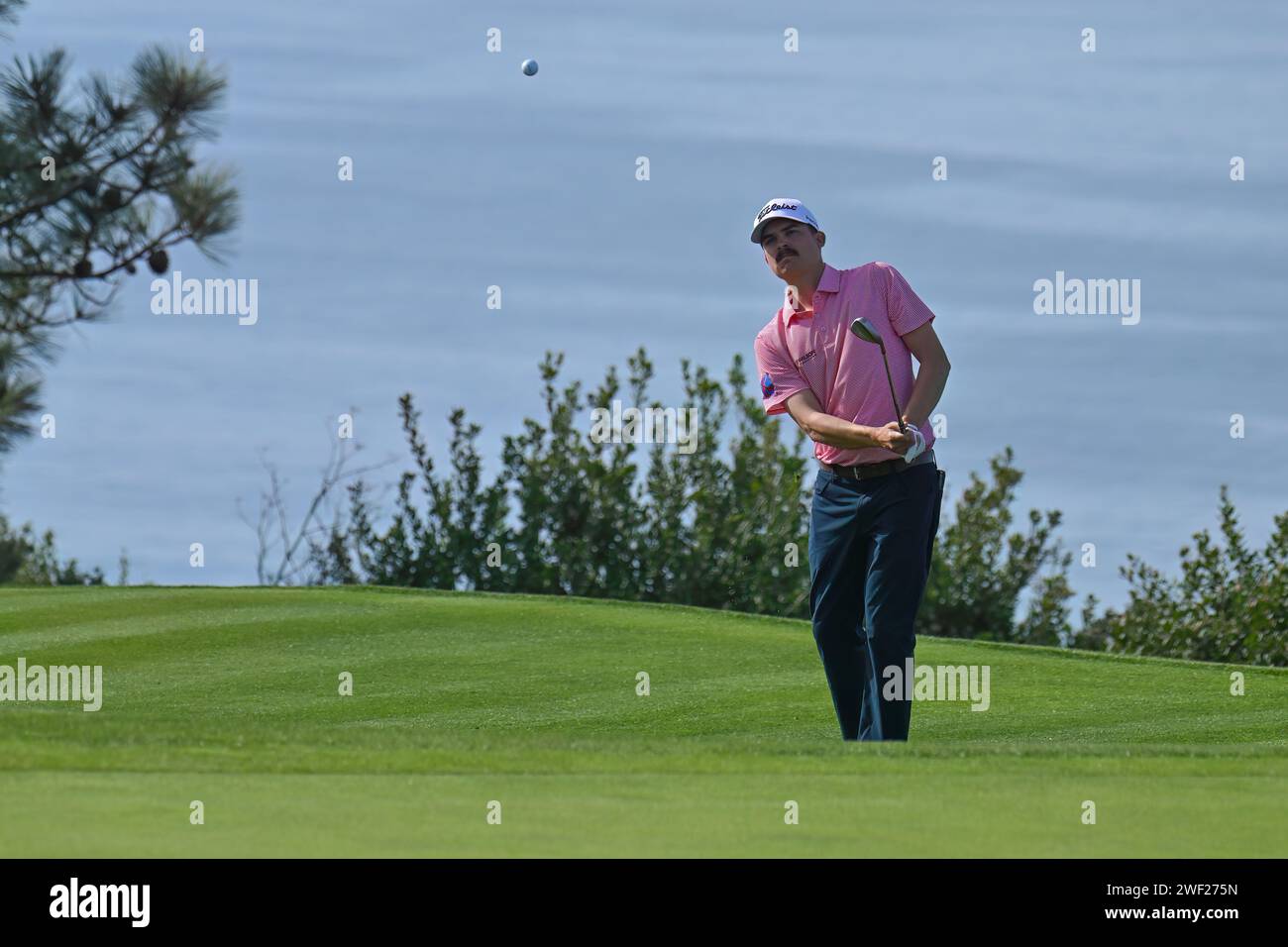 San Diego, California, USA. 27th Jan, 2024. Sam Stevens pitches onto ...