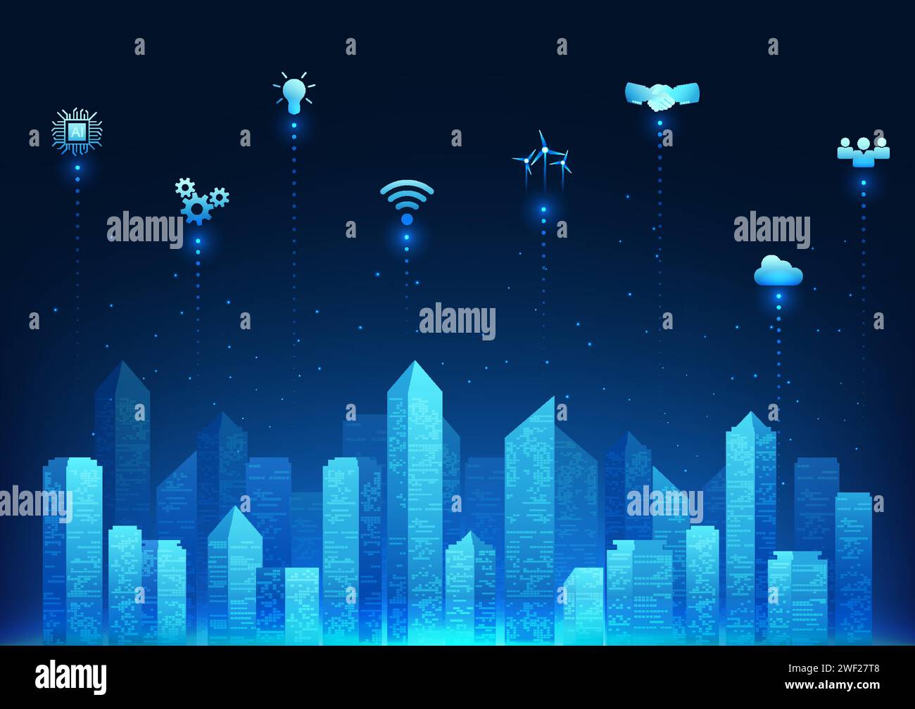 Background of the city of the future, Smart city that uses modern ...